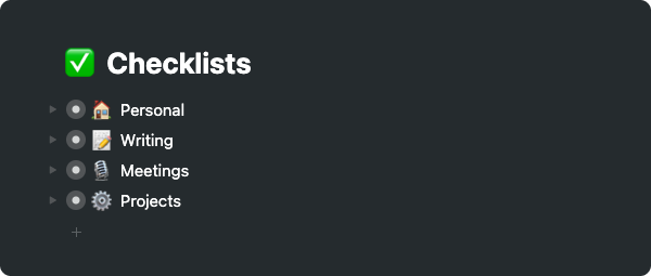 Checklist - Workflowy guide